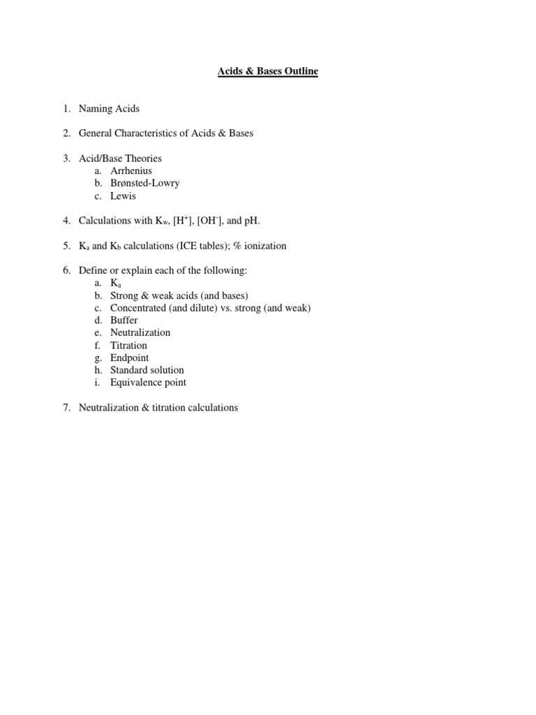 Chemistry: Acids & Bases Guide | PDF