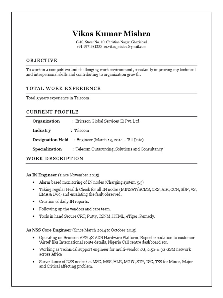 Vikas Resume | PDF | Networks | Communication