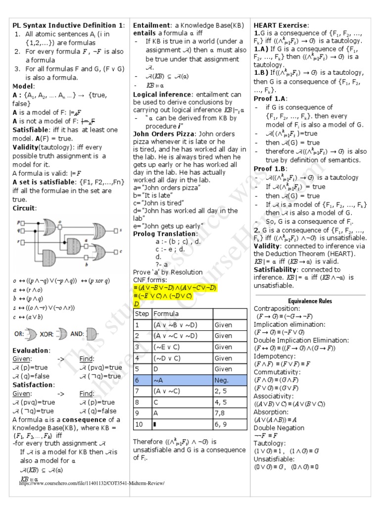 Logic Cs Review Logical Consequence Logic