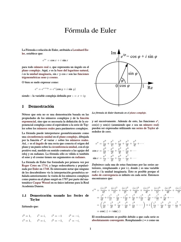 Formula de Euler | Funciones trigonométricas | Logaritmo