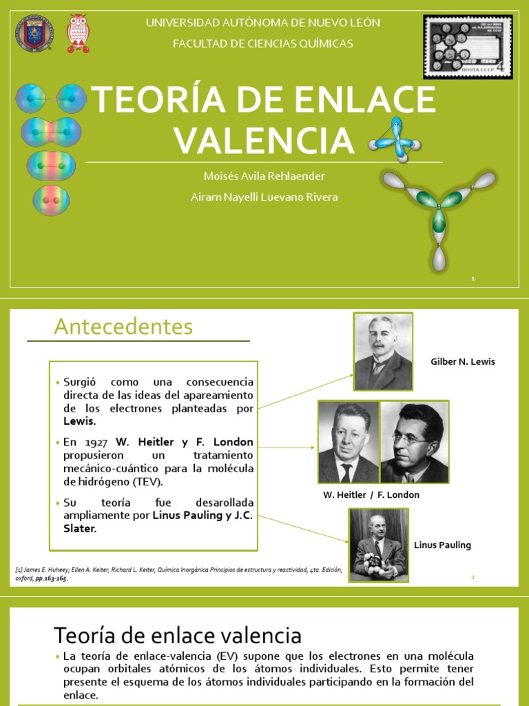 Teoría de Enlace Valencia-Sin Video | PDF | Orbital Molecular | Química cuántica