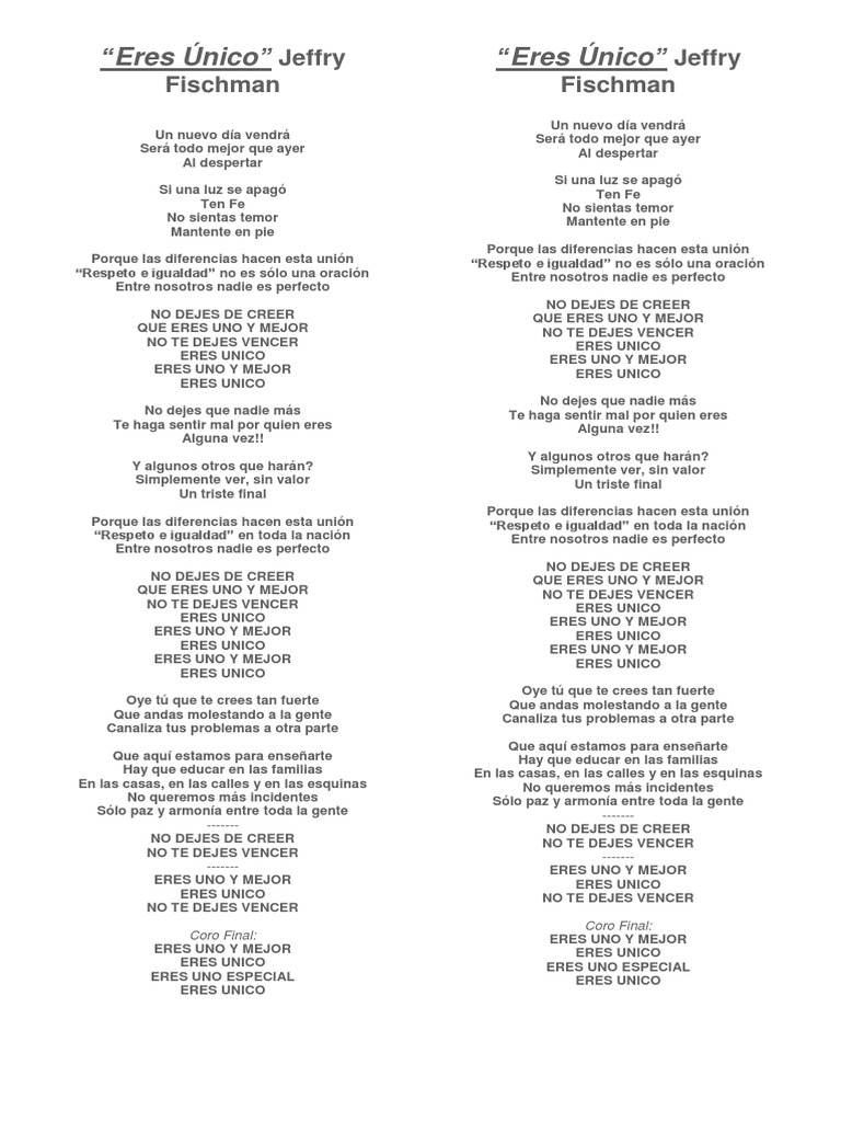 Eres Único | PDF | Ocio