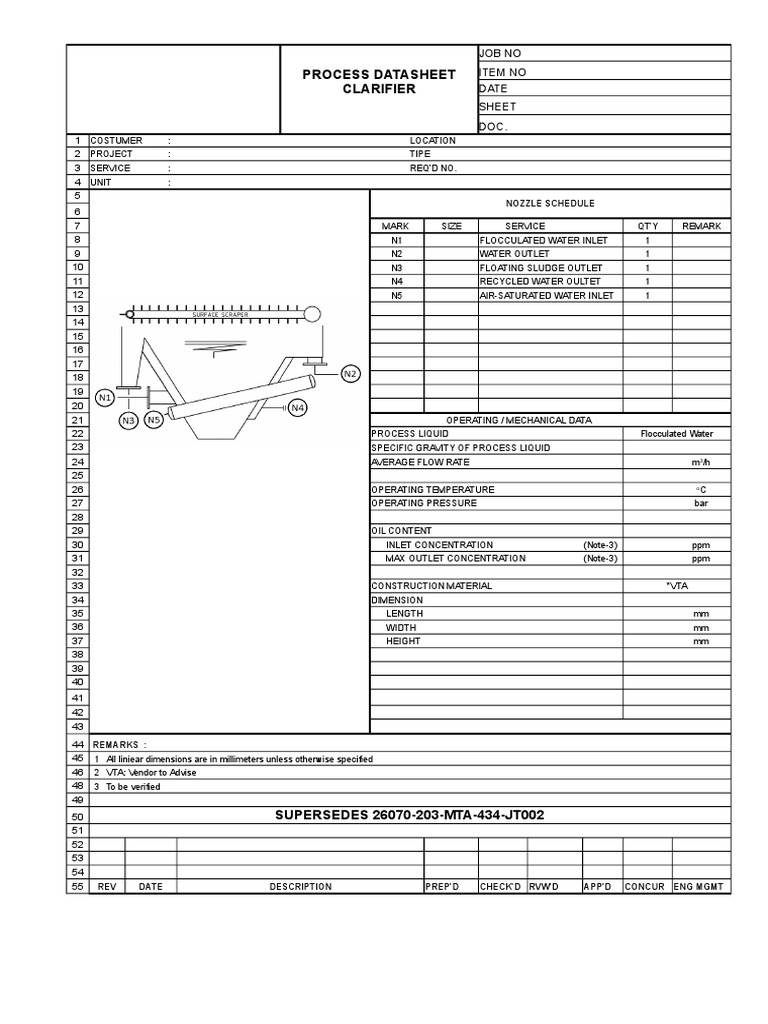 Datasheet Clarifier | PDF | Industrial Processes | Liquids