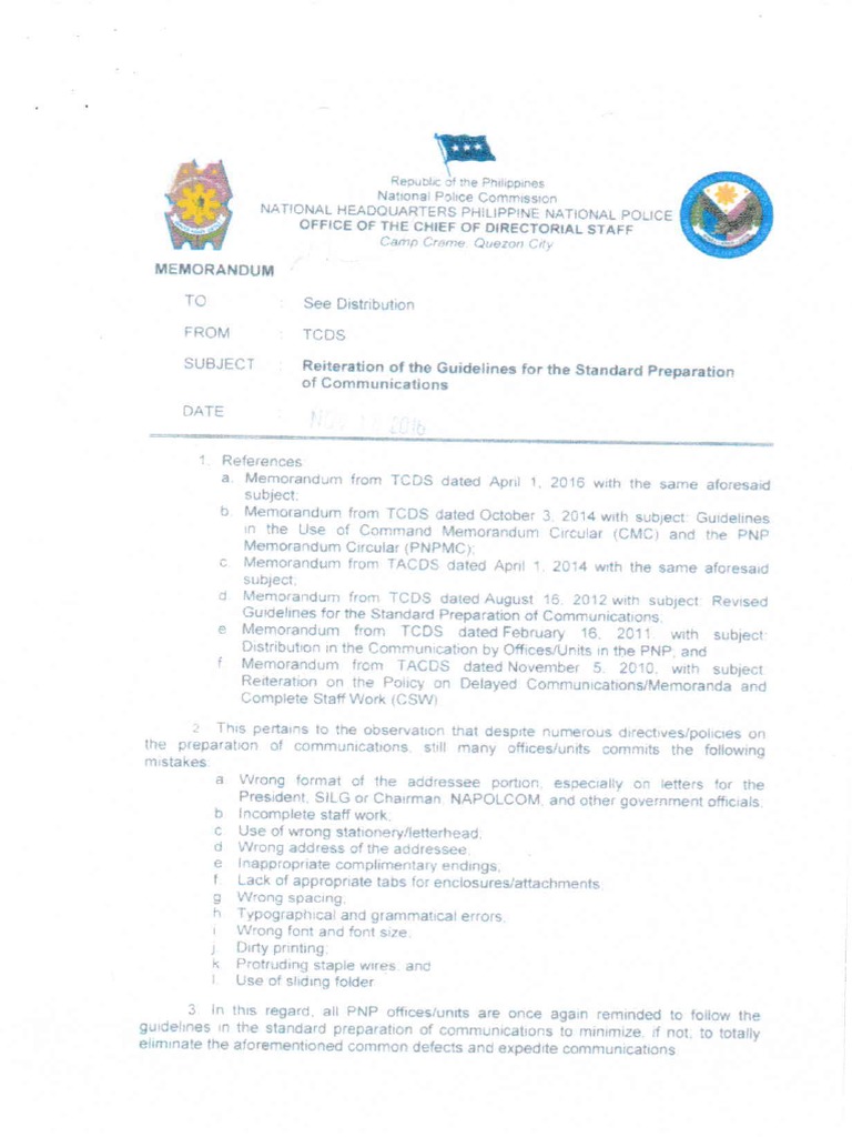 Reiteration of The Guidelines For The Standard Preparation of ...
