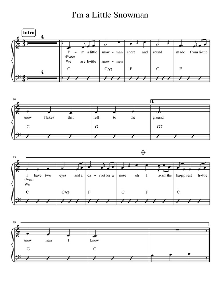 I'm A Little Snowman | PDF | Snow | Winter Phenomena