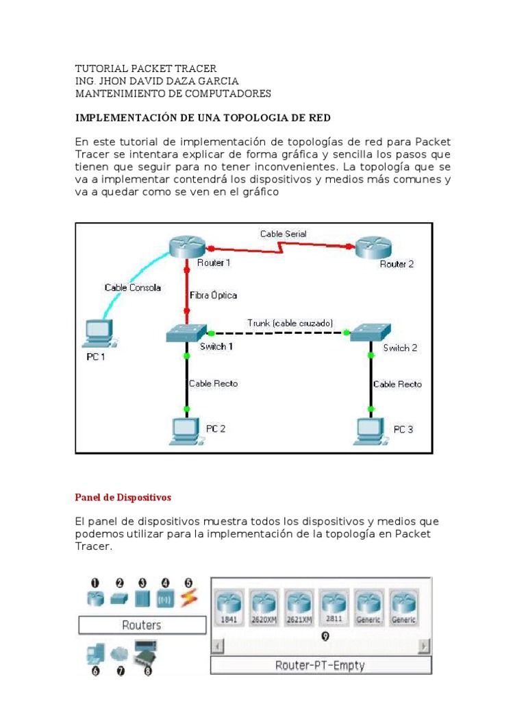 Tutorial Packet Tracer | PDF | Dirección IP | Enrutador (Computación)