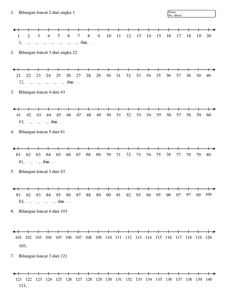 Bilangan Loncat 2 Dari Angka 1 | PDF