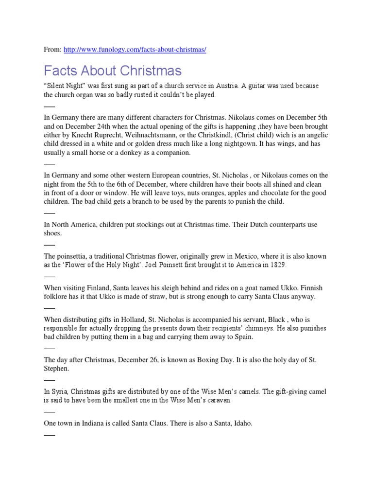 Facts About Christmas | PDF | Santa Claus | Christmas