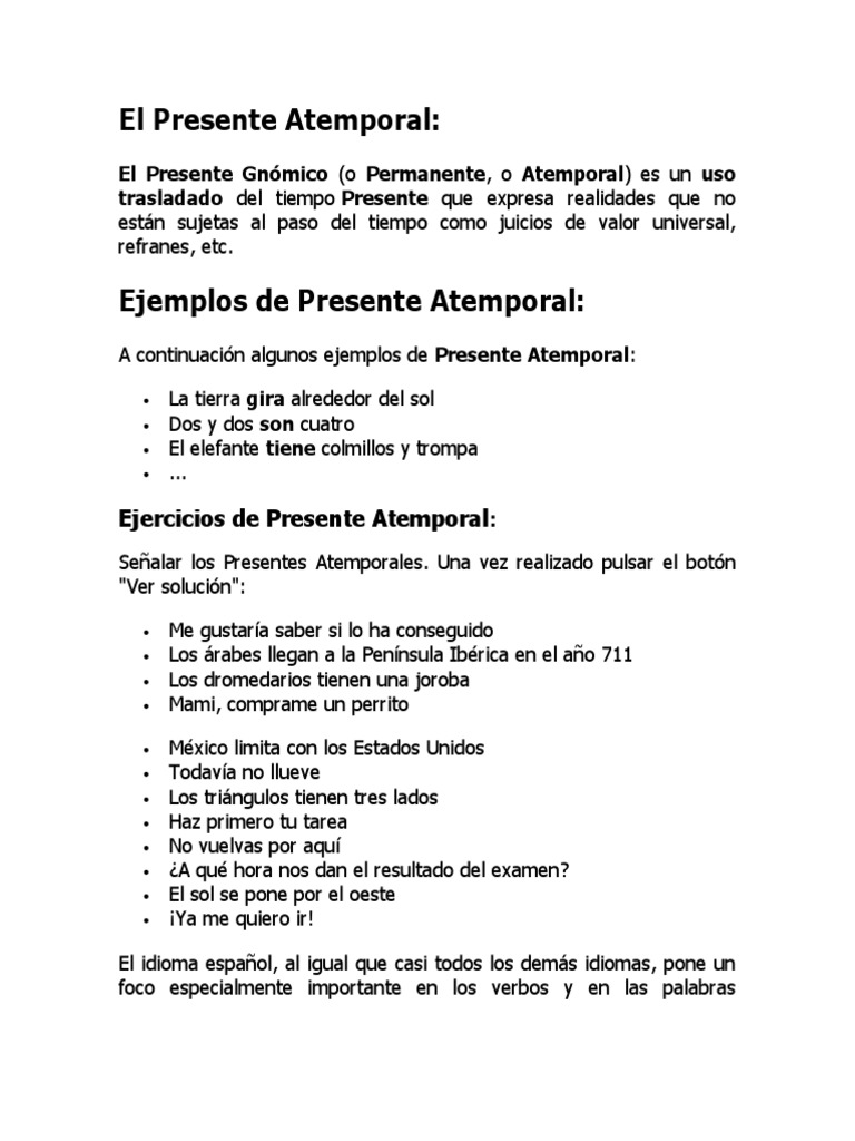Presente Atemporal: Qué Es Y Ejemplos – OG Artland