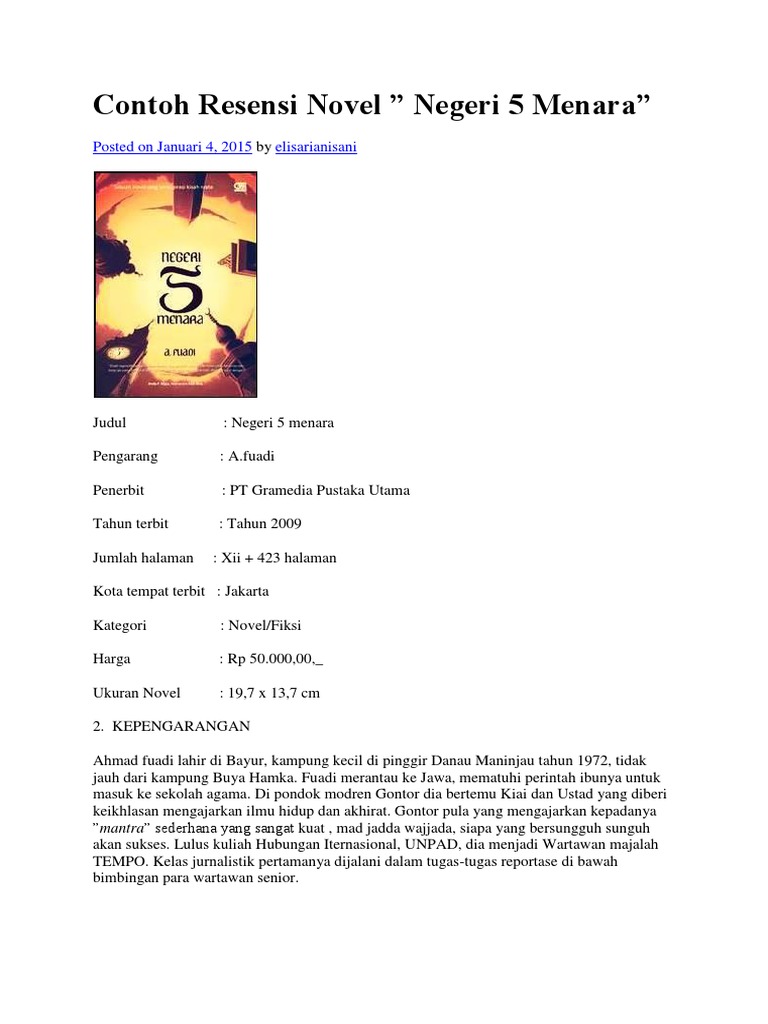 Contoh Resensi Novel | PDF