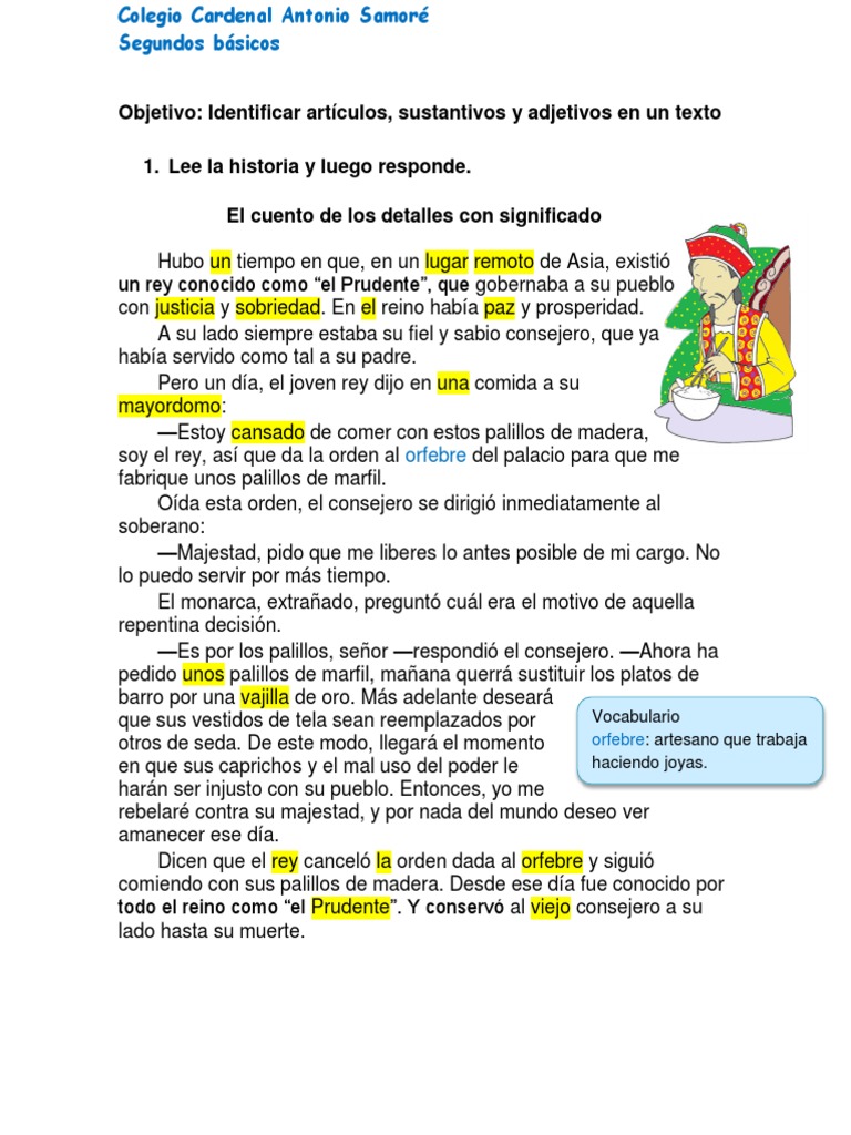 guia de articulos, adjetivos y sustantivos.docx | Adjetivo