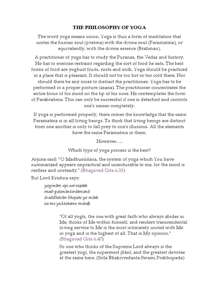 The Philosophy of Yoga | PDF
