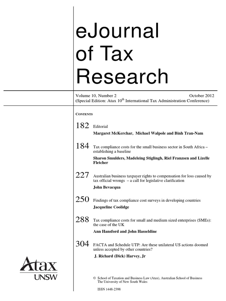 Ejournal of Tax Research | PDF | Taxes | Behavioral Economics
