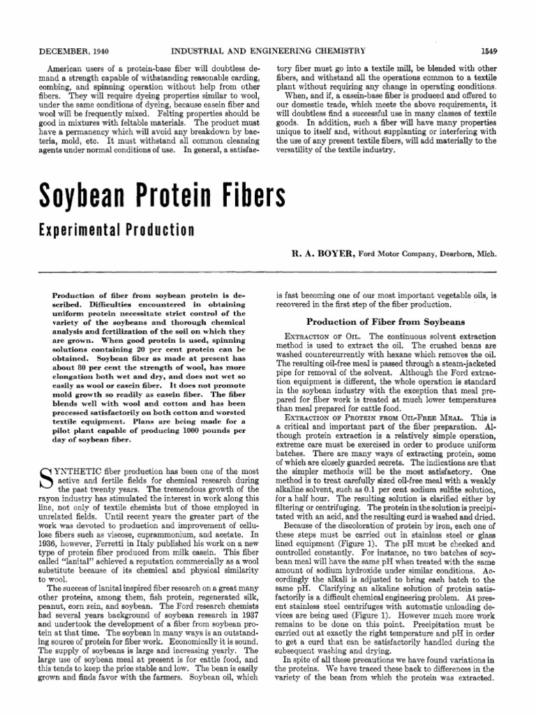 Soybean Fiber | PDF | Soybean | Textiles
