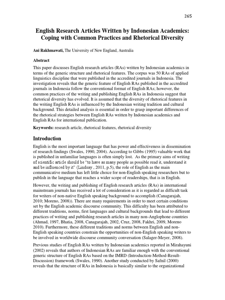 English Research Articles Written by Indonesian Academics: Coping With ...