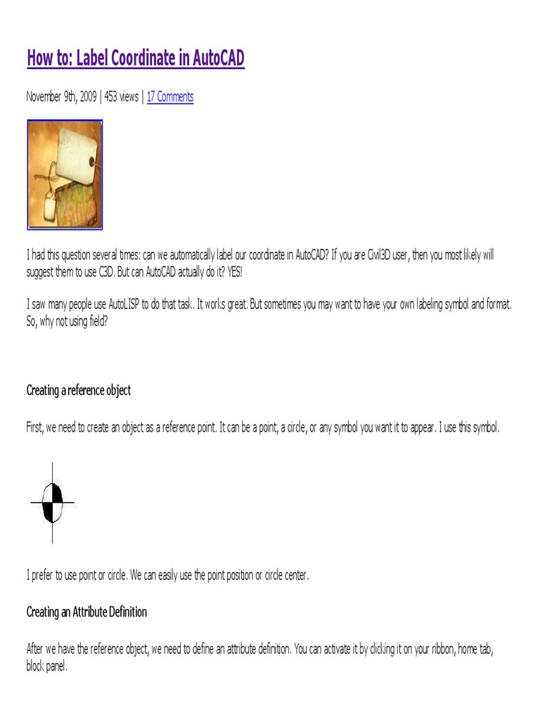 How To: Label Coordinate in Autocad: 17 Comments | PDF | Software ...
