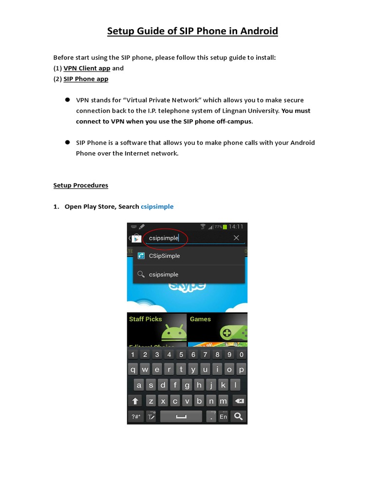 Setup Guide of SIP Phone in Android: Connect To VPN When You Use The ...