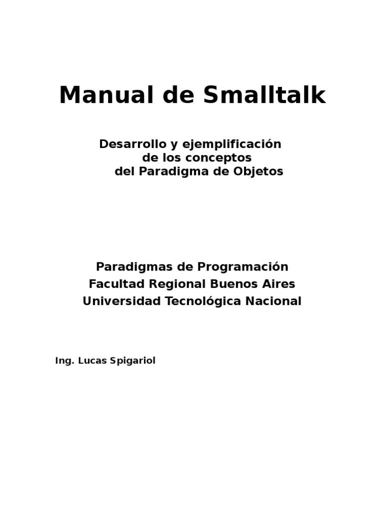 Manual de Smalltalk | PDF