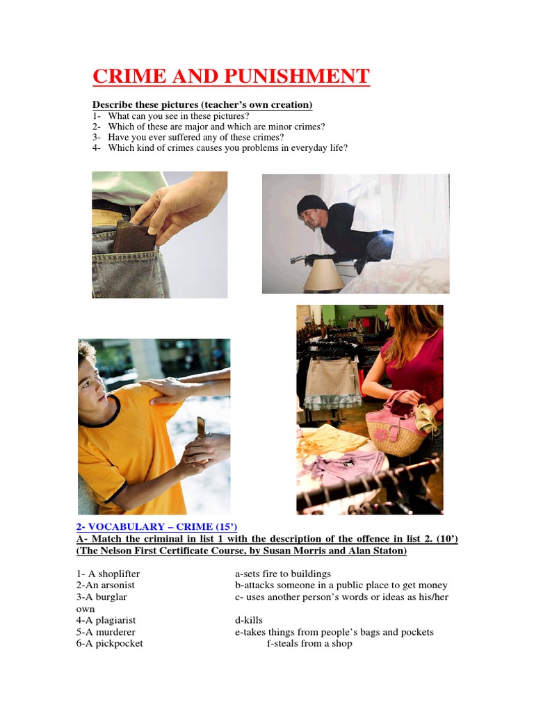 ESL Crime and Punishment Vocabulary PDF | PDF | Refugee | Criminal Justice