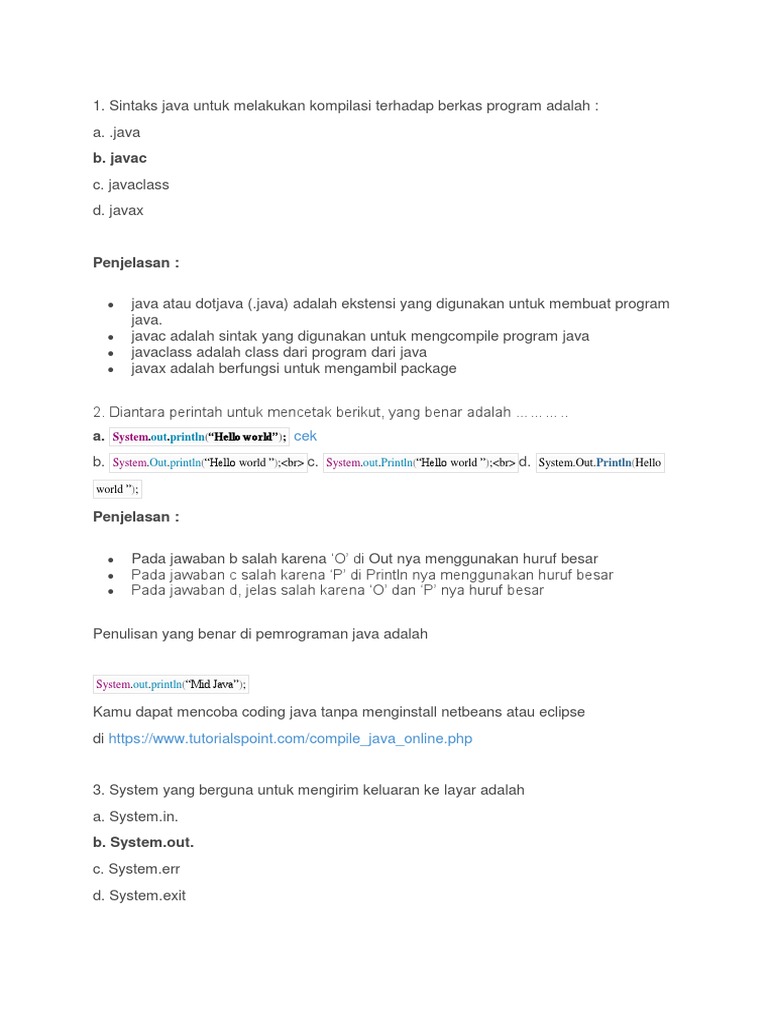 Soal Sem Ganjil RPL 2017 2018 | PDF