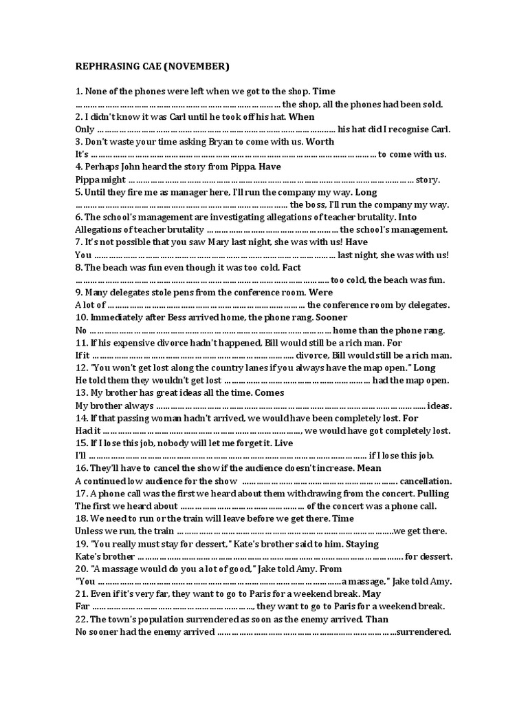 Rephrasing Cae | PDF