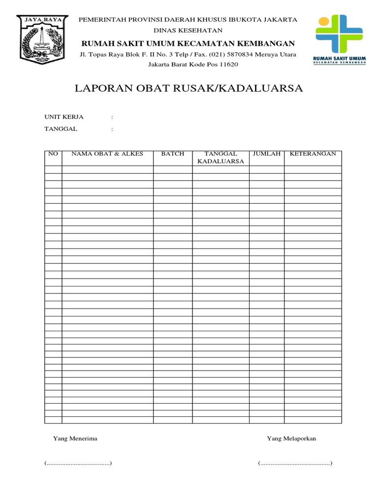 Form Lap Obat Rusak Dan Kadaluarsa | PDF