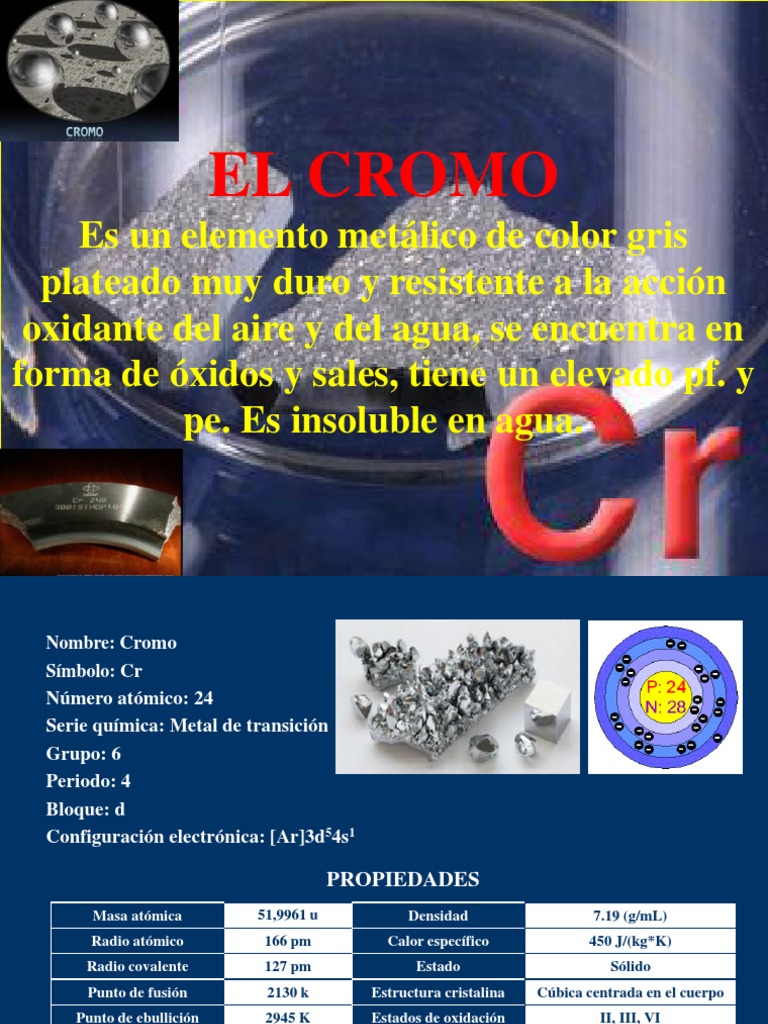 Cromo.ppt | Cromo | Elementos metálicos | Prueba gratuita de 30 días ...