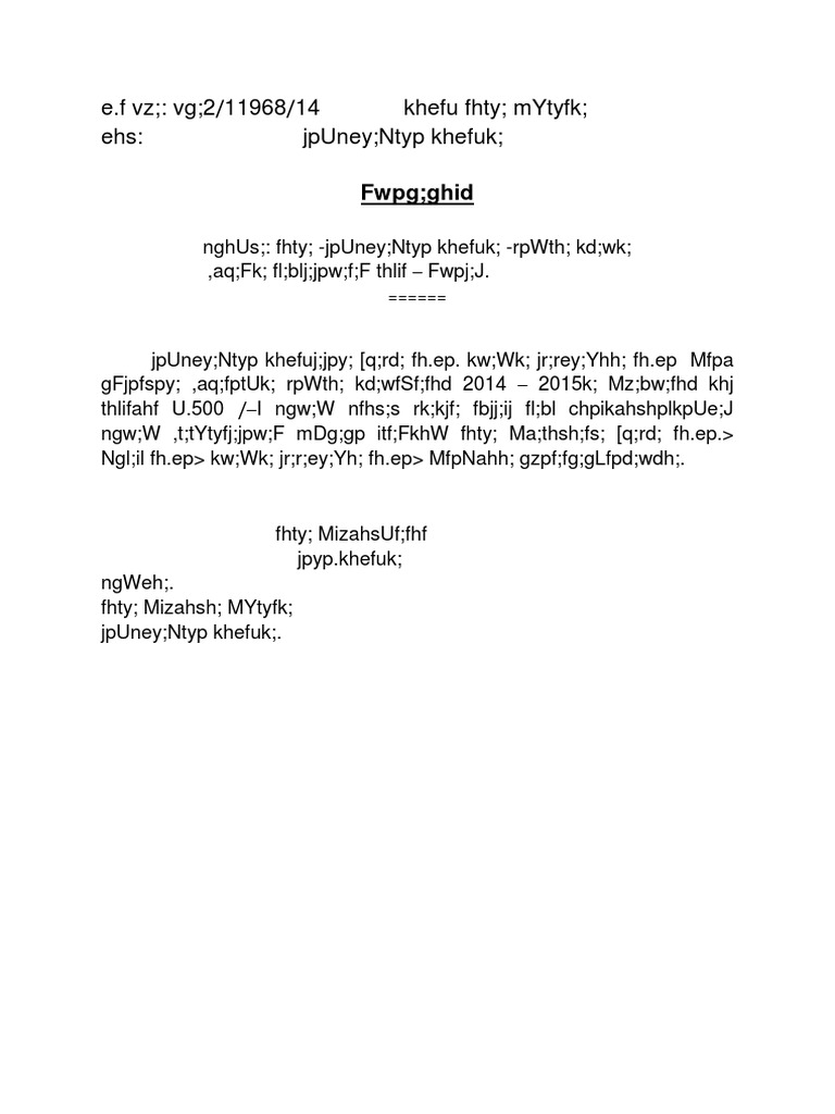 E.F VZ : VG 2 /11968/14 Khefu Fhty Mytyfk Ehs: Jpuney Ntyp Khefuk | PDF