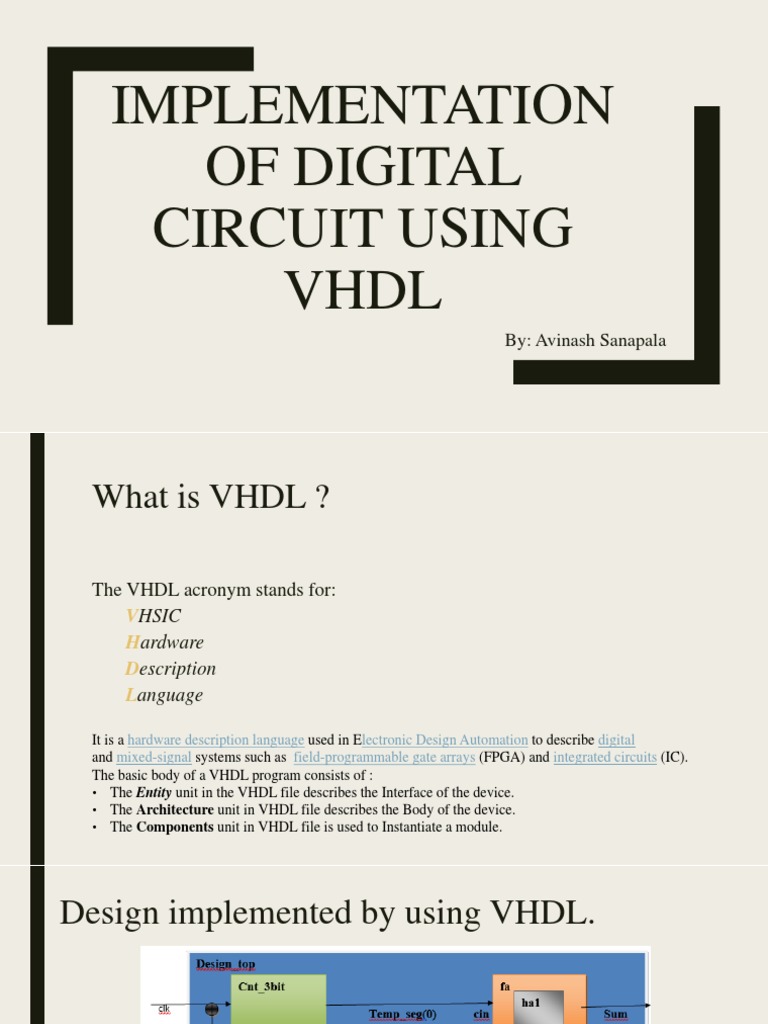 Implementation of Digital Circuit Using VHDL | PDF | Vhdl | Electronic Design