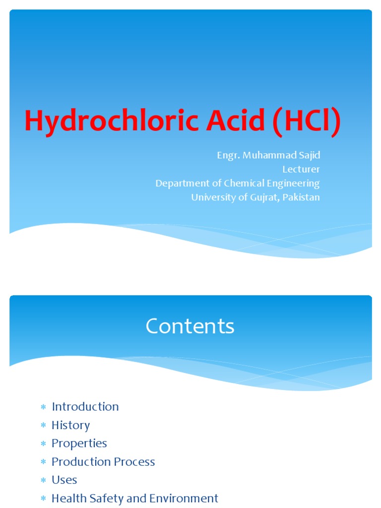 Hydrochloric Acid Production | PDF | Hydrochloric Acid | Chlorine