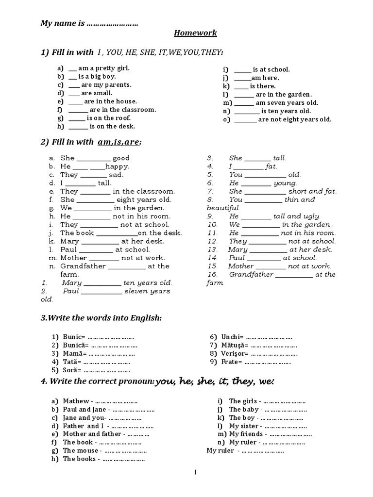 Engleza Fise de lucru Clasa a 3-a