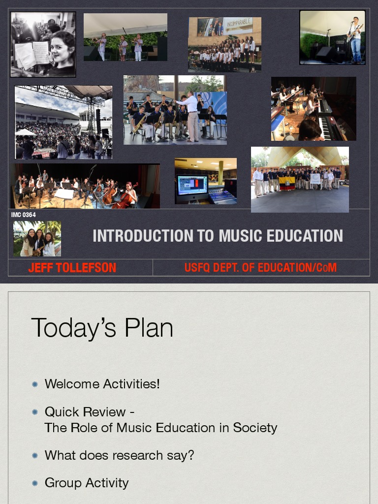 Introduction To Music Education: Jeff Tollefson | PDF