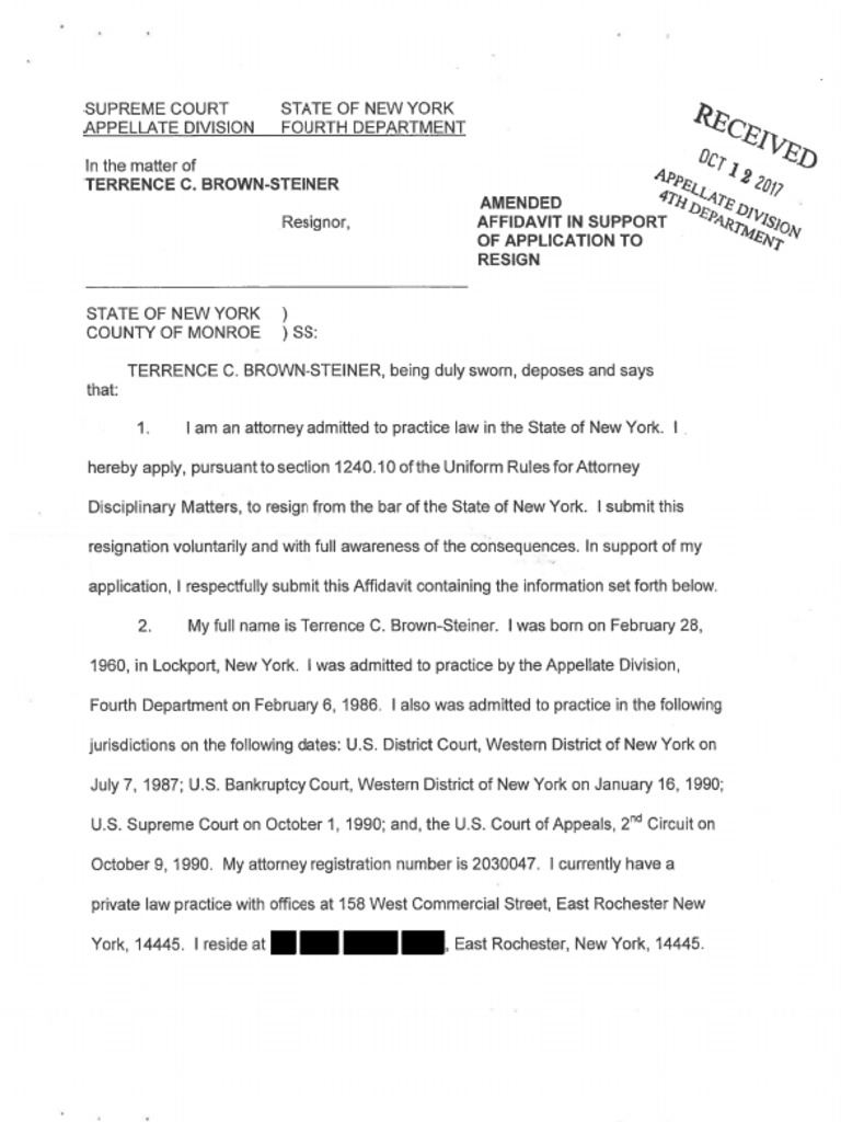 Attorney Resignation Affidavit | PDF | United States Courts Of Appeals ...