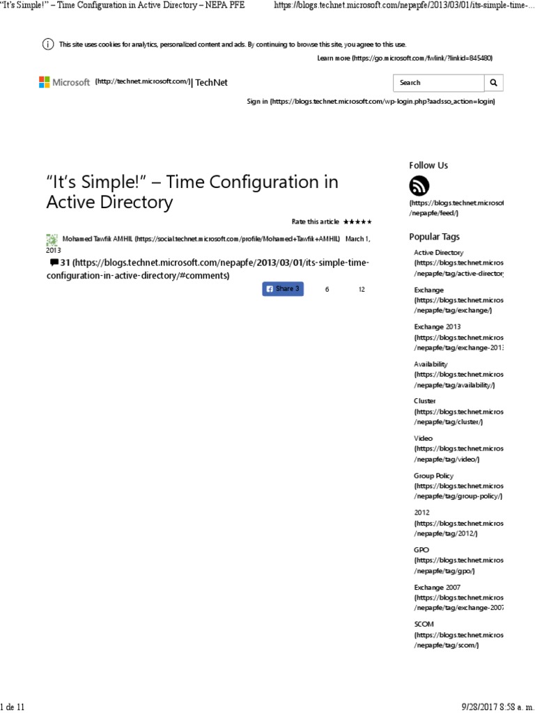 "It's Simple!" - Time Configuration in Active Directory - NEPA PFE ...