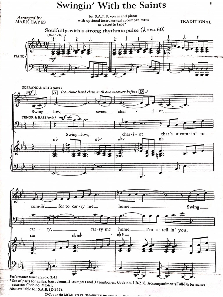 Swinging With The Saints (SATB) | PDF