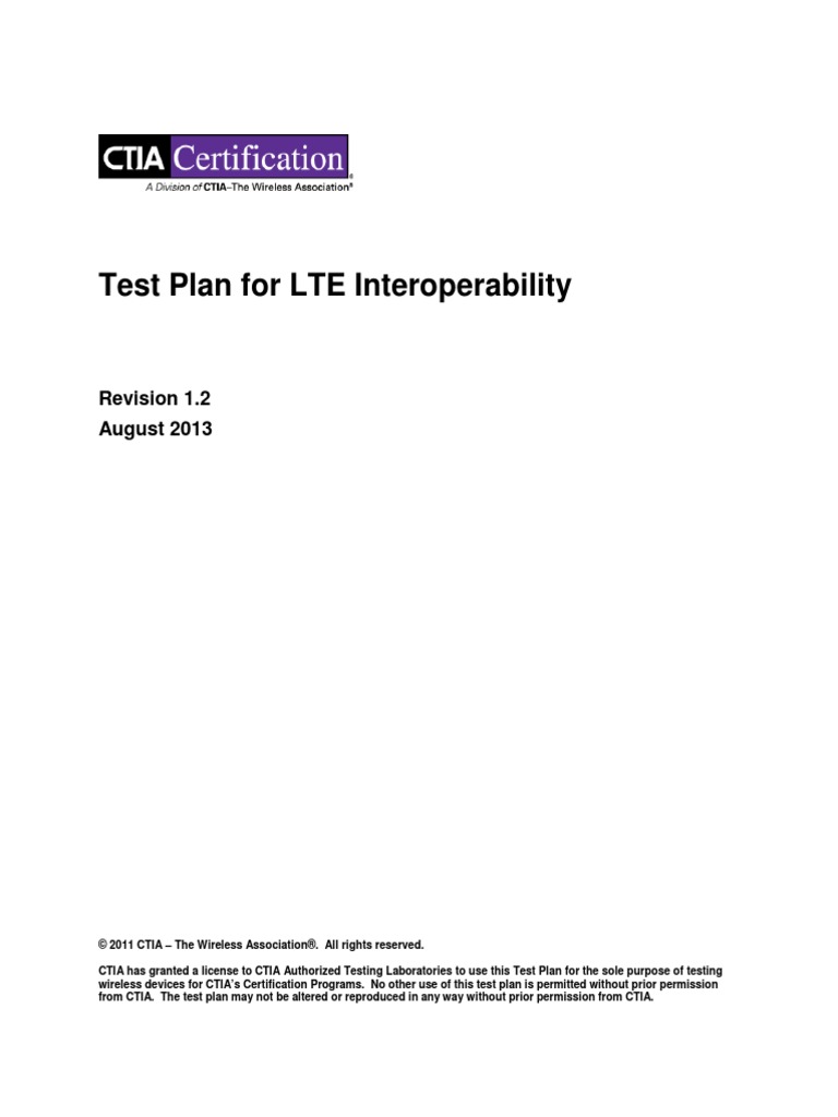 Ctia Test Plan For Lte Interoperability PDF | PDF | I Pv6 | File ...