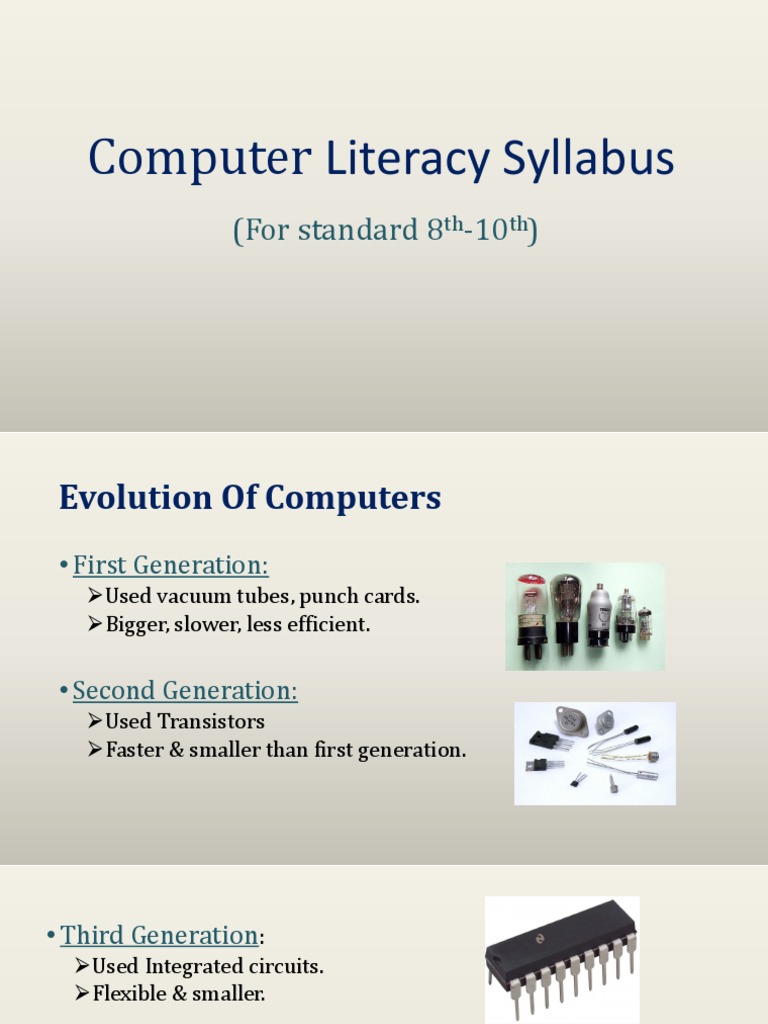 Computer Literacy Syllabus: (For Standard 8 - 10) | PDF | Computer ...