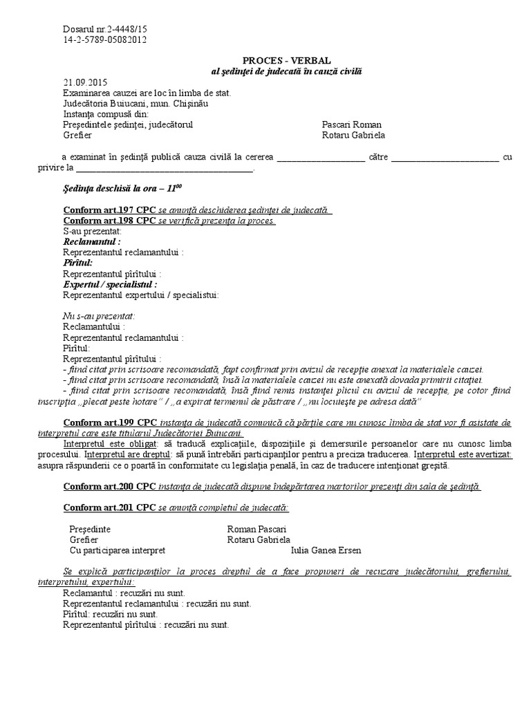 PROCES VERBAL Model Redactat2 | PDF
