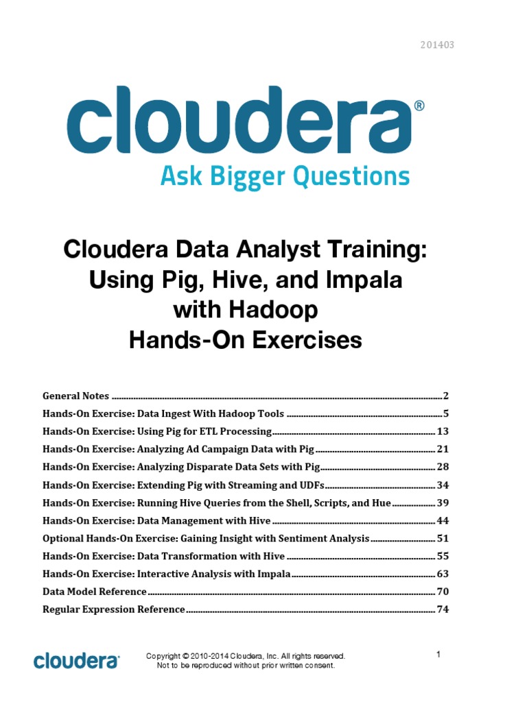 Data Analyst Training Exercise Manual 201403 | PDF | Apache Hadoop | Computer File