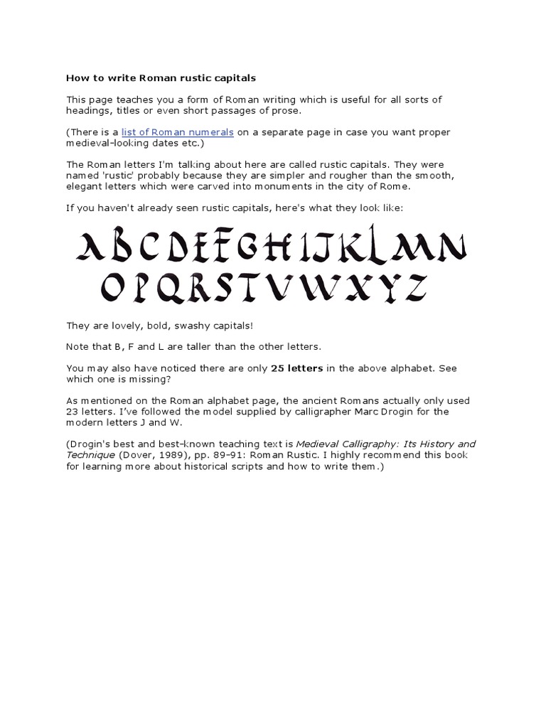 Learn Roman rustic capitals | PDF