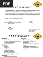 Modelo - Certificado de NR 12 | PDF