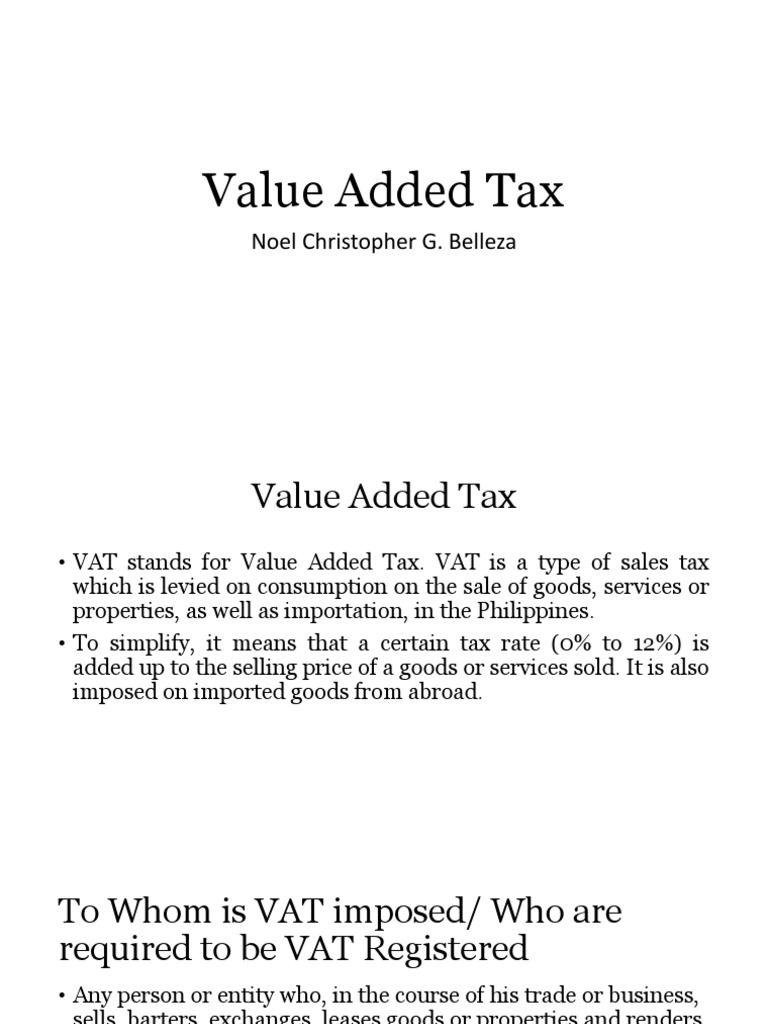 VAT Report | PDF | Value Added Tax | Tariff