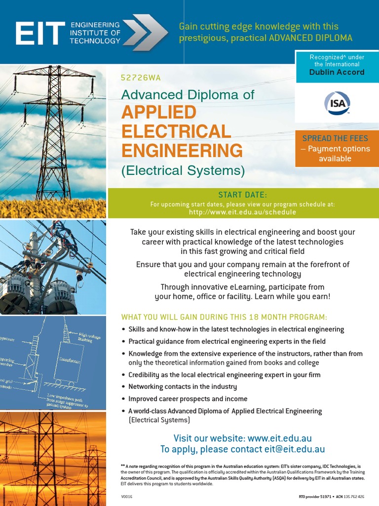 EIT Adv Dip Applied Electrical Engineering Electrical Systems Brochure Full DEE | Download Free ...