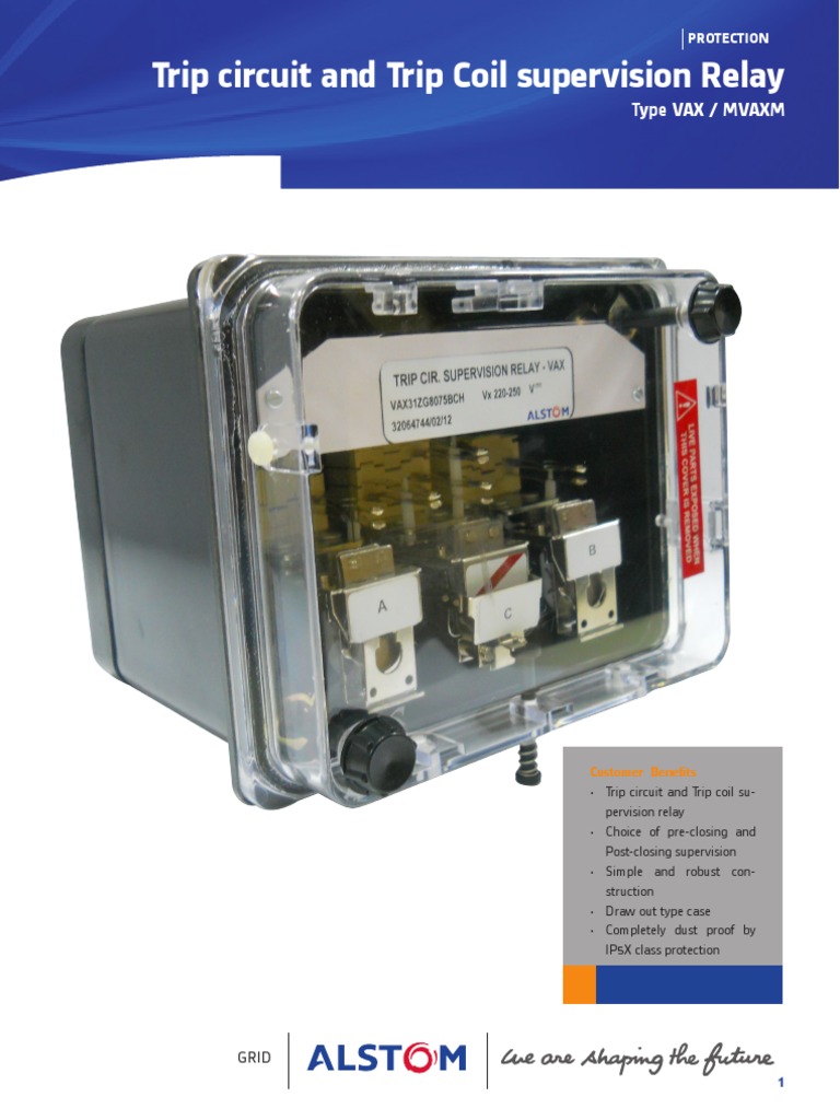 Trip Circuit and Trip Coil Supervision Relay: Types VAX and MVAXM | PDF ...