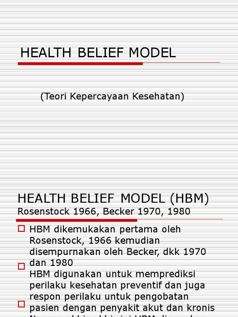 Teori Health Belief Model oleh Rosenstock | PDF
