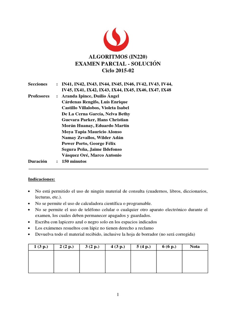Examen Final Upc Algoritmo | PDF | Básico | Algoritmos