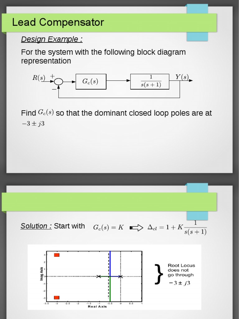 Lead Compensator: Design Example | Download Free PDF | Control Theory ...