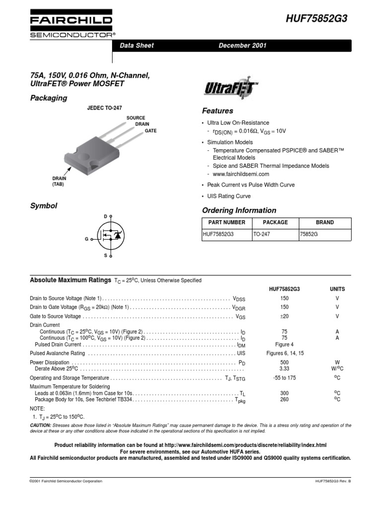 Data Sheet Huf 75852 G 3 | PDF