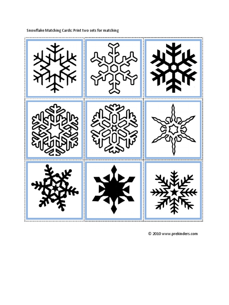 Snowflake Matching Cards Game | PDF