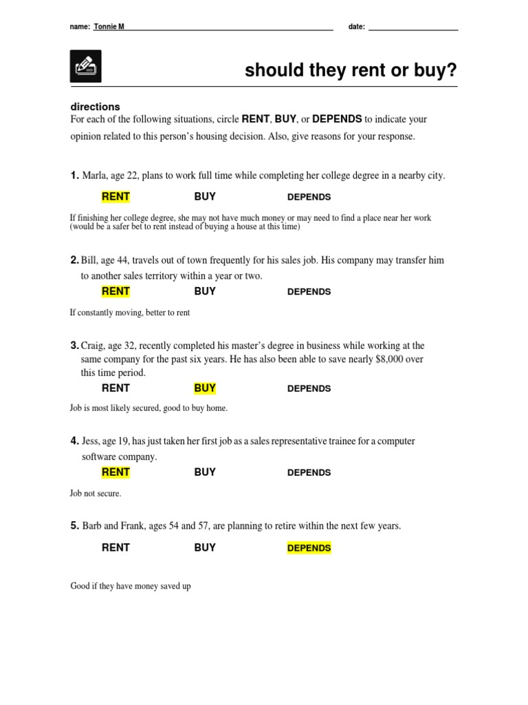 Rent or Buy: Housing Decisions Guide | PDF